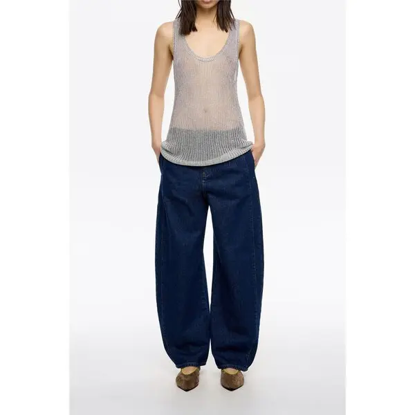 Bimba Y Lola Buckled Denim Jeans - Dark Denim Blue