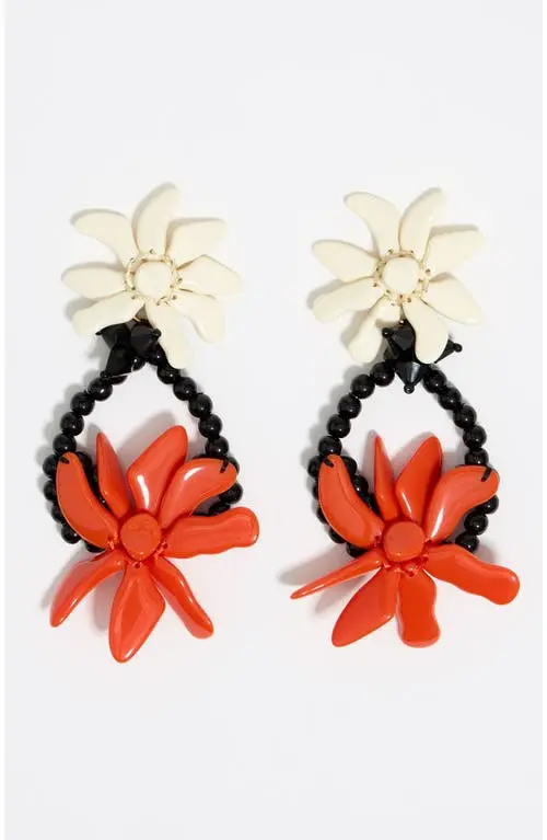 Bimba Y Lola Flower Earrings - Orange