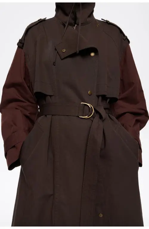 Bimba Y Lola Maxi Length Double-breasted Trench Coat