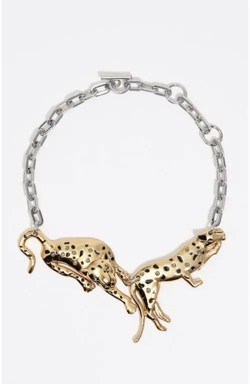 Bimba Y Lola Two-tone Panthers Chain Necklace - Gold