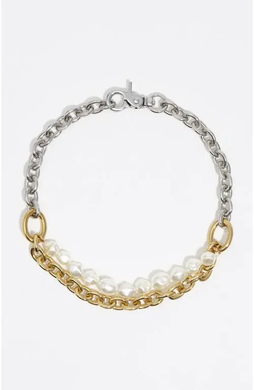 Bimba Y Lola Two-tone Double-layer Chain Necklace - Multigold