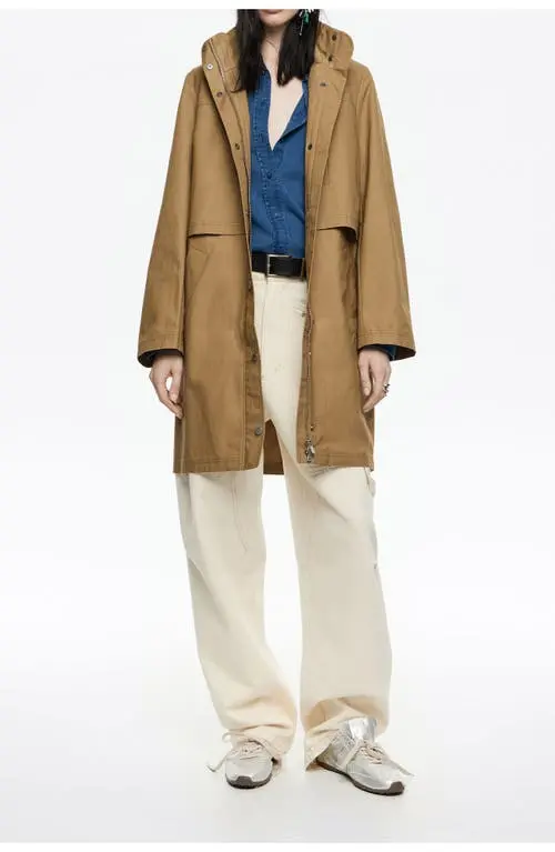 Bimba Y Lola Technical Cotton Straight Trench
