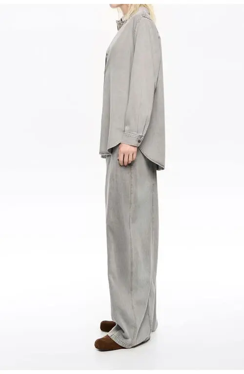 Bimba Y Lola Denim Wide Leg Trousers - Grey