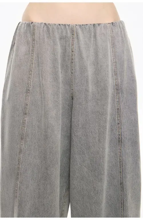Bimba Y Lola Denim Wide Leg Trousers - Grey