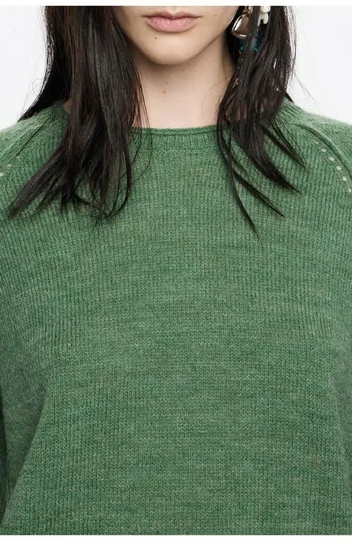 Bimba Y Lola Cotton-blend Raglan Sleeve Sweater - Green