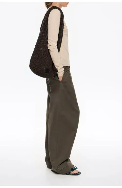 Bimba Y Lola Braided Paper Shoulder Bag