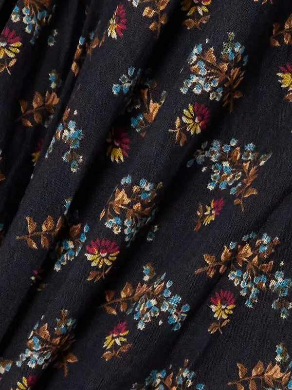 DÔEN Delfina Shirred Floral-print Organic Cotton-voile Midi Dress - Multi