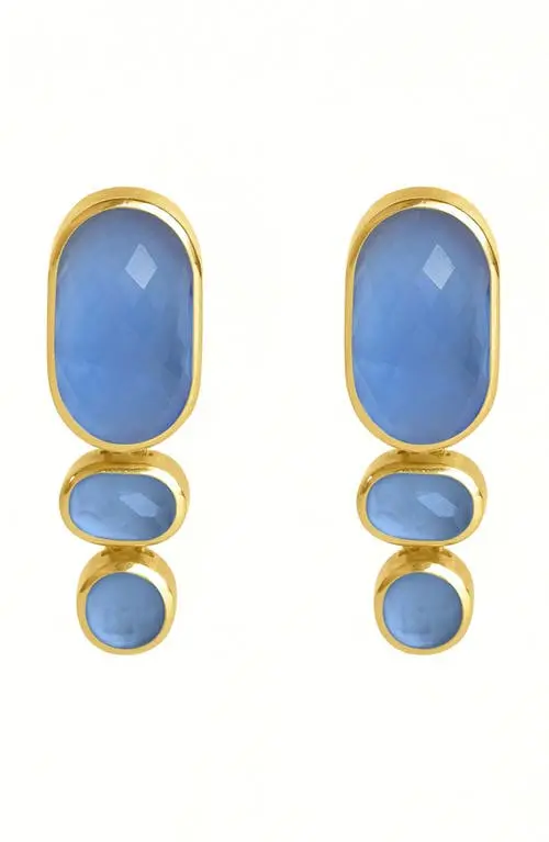 DEAN DAVIDSON Mercer Statement Drop Earrings - Iridescent Midnight Blue/gold