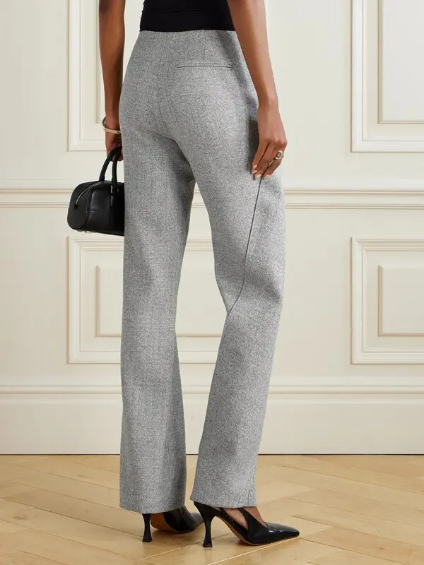 COURREGES Oblique Caviar Wool Straight-leg Pants - Gray