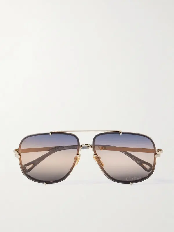 Chloé Ivy Aviator-style Sunglasses - Gold