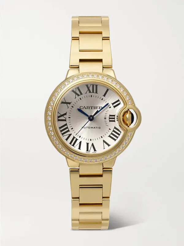 CARTIER Ballon Bleu De Automatic 33mm 18-karat And Diamond Watch - Gold