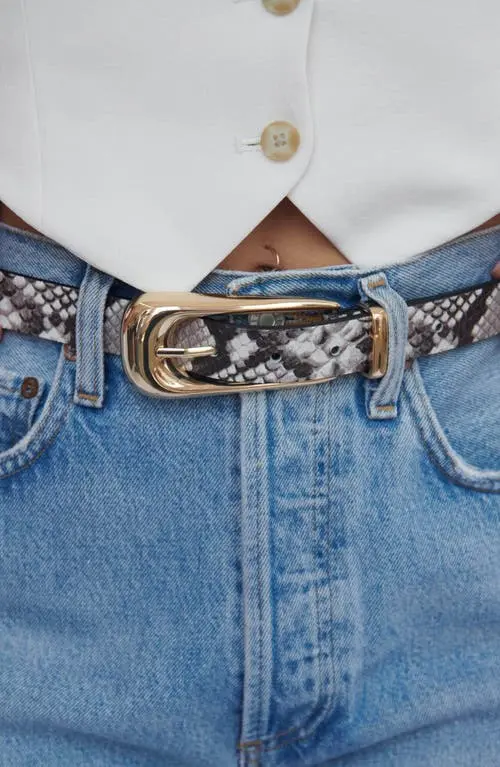 Ettika Snakeskin Print Leather Belt