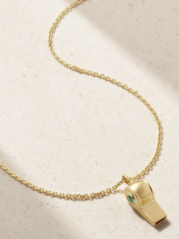 ANITA KO Baby Whistle 18-karat Emerald Necklace - Gold