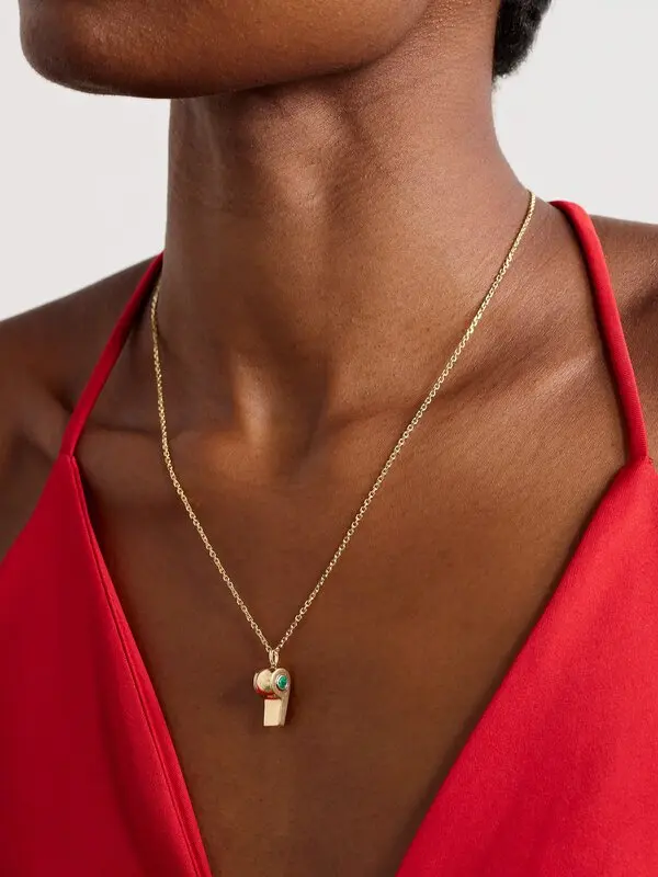ANITA KO Baby Whistle 18-karat Emerald Necklace