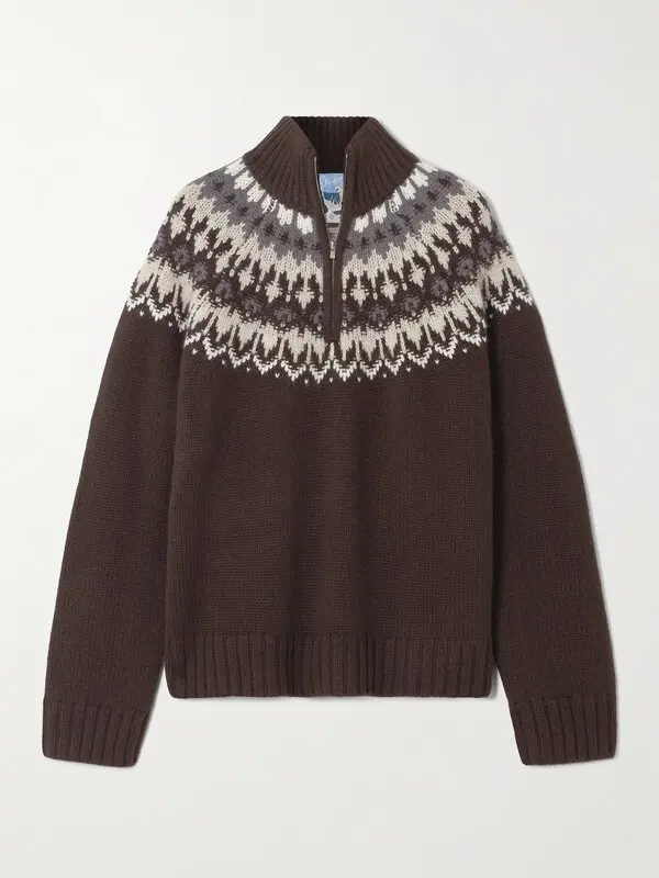 Arch4 Fair Isle Cashmere Half-zip Sweater