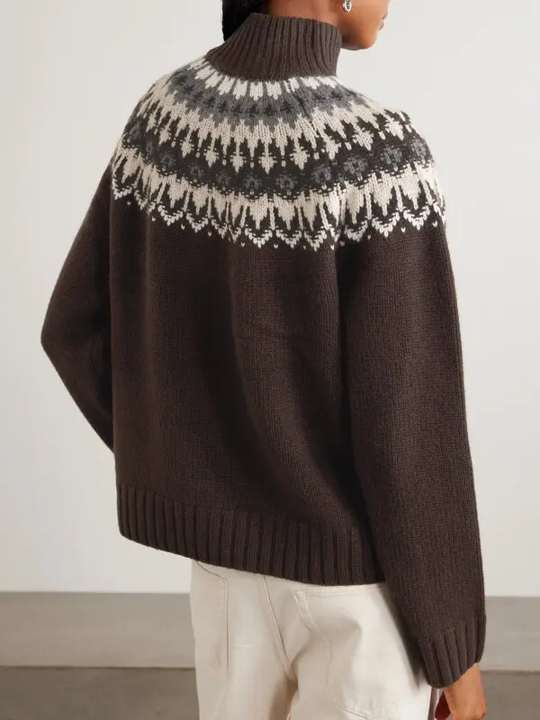 Arch4 Fair Isle Cashmere Half-zip Sweater