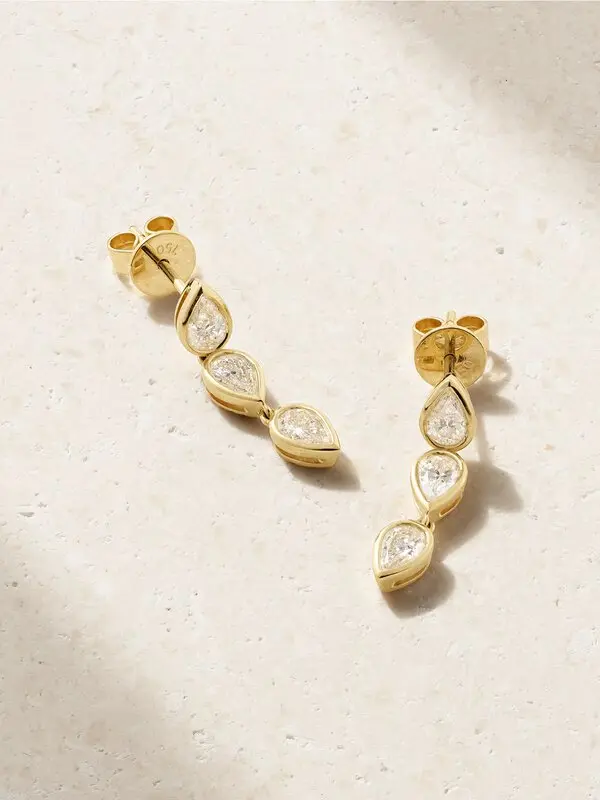 ANITA KO Elodie 18-karat Diamond Earrings - Gold