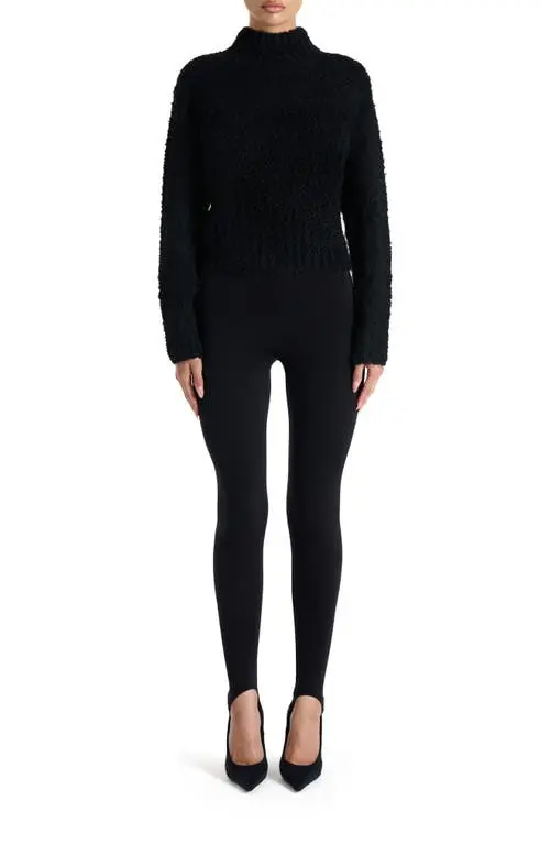 Naked Wardrobe Turtleneck Bouclé Sweater - Black