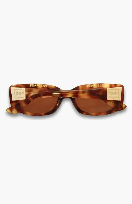 INDY Delancey Rectangular Polarized Sunglasses - Brown