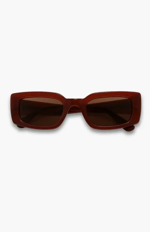INDY Palm Rectangular Polarized Sunglasses - Brown