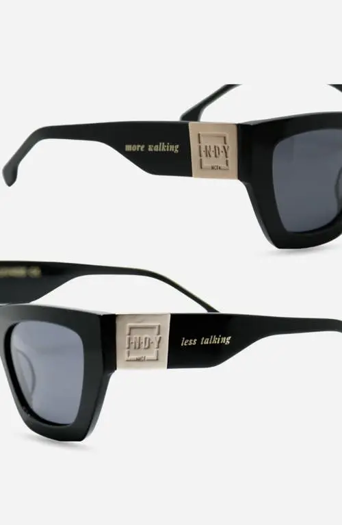 INDY Lainey Square Polarized Sunglasses - Black