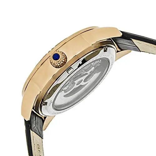 EMPRESS Godiva Automatic Watch With Leather Band - Black