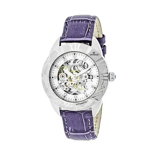 EMPRESS Godiva Automatic Watch With Leather Band - Purple