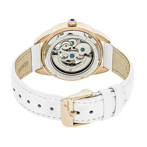 EMPRESS Godiva Automatic Watch With Leather Band - White