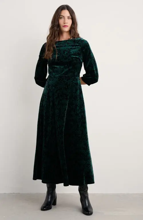 green winter maxi dress SIENNA MAXI IN THE WINTER LEAVES PRINT – roma main image 0