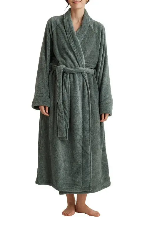 PAPINELLE Long Plush Robe - Deep Moss