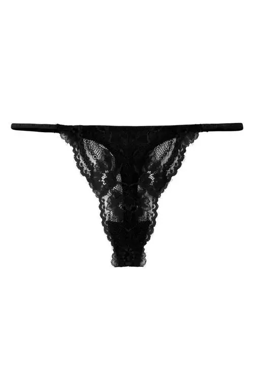 Natori Fleur Lace Thong - Black