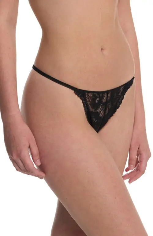 Natori Fleur Lace Thong - Black