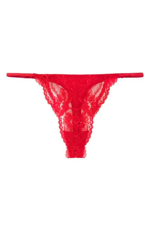 Natori Fleur Lace Thong - Bonfire