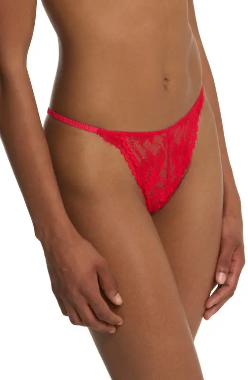 Natori Fleur Lace Thong - Bonfire