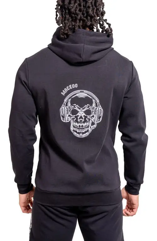 MACEOO Skull Graphic Zip-up Hoodie