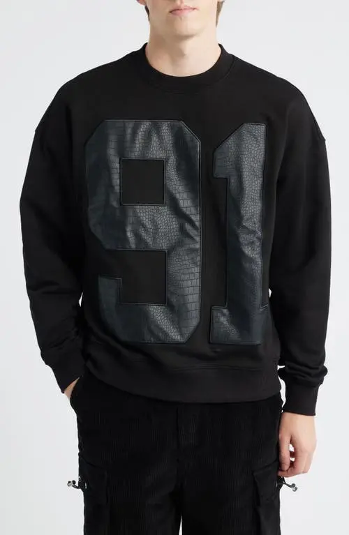CRIMINAL DAMAGE Croc Embossed Logo Appliqué Sweatshirt