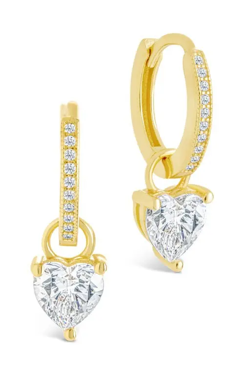Sterling Forever Eugenia Heart Drop Huggie Hoop Earrings - Gold