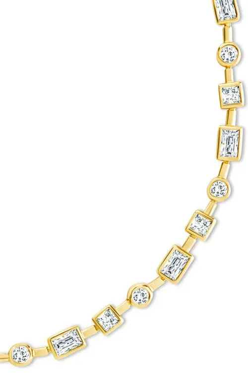 Sterling Forever Camden Staggered Cubic Zirconia Tennis Bracelet - Gold