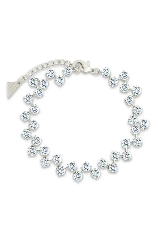 Sterling Forever Carson Classic Tennis Bracelet - Silver