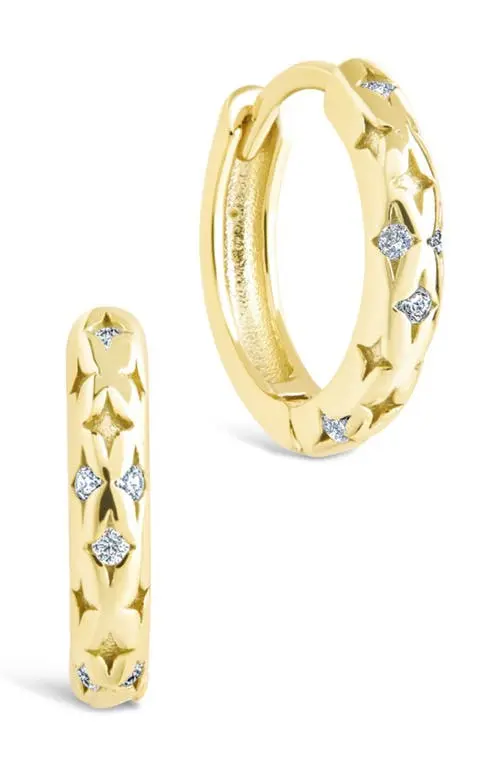 Sterling Forever Cubic Zirconia Hoop Earrings - Gold