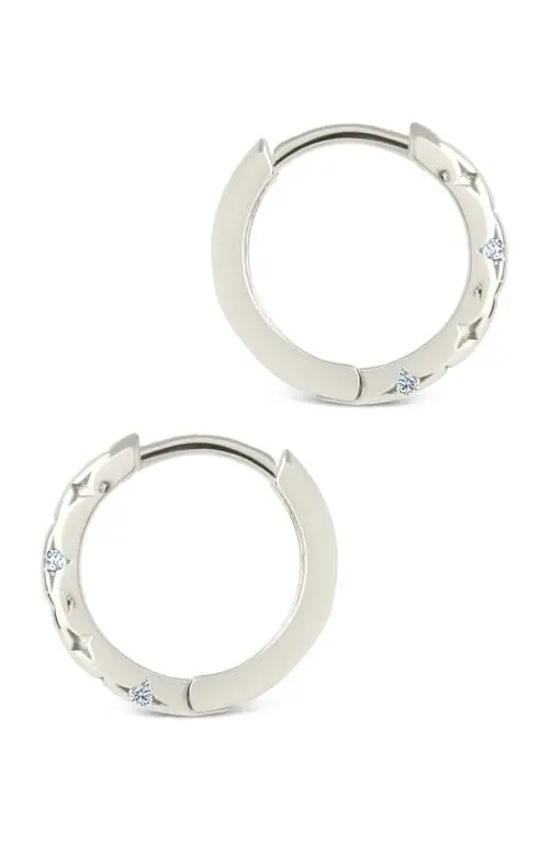 Sterling Forever Cubic Zirconia Hoop Earrings - Silver
