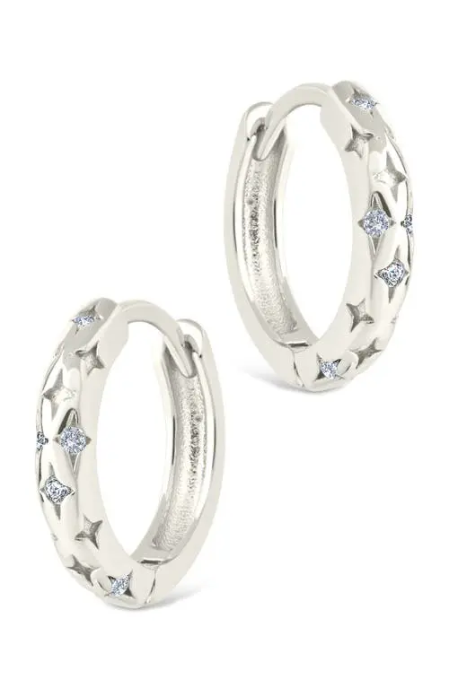 Sterling Forever Cubic Zirconia Hoop Earrings - Silver