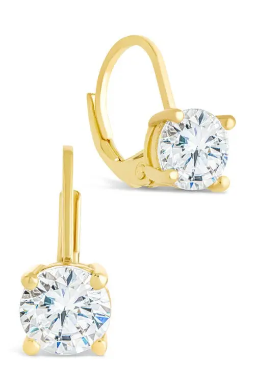 Sterling Forever Round-cut Cubic Zirconia Hoop Earrings - Gold