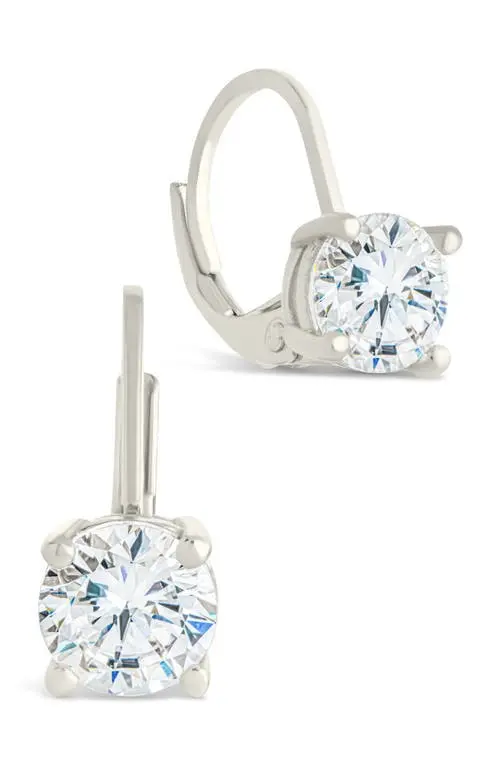 Sterling Forever Round-cut Cubic Zirconia Hoop Earrings - Silver