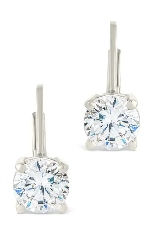Sterling Forever Round-cut Cubic Zirconia Hoop Earrings - Silver