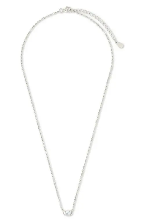 Sterling Forever Bezel Marquise Cubic Zirconia Pendant Necklace - Silver