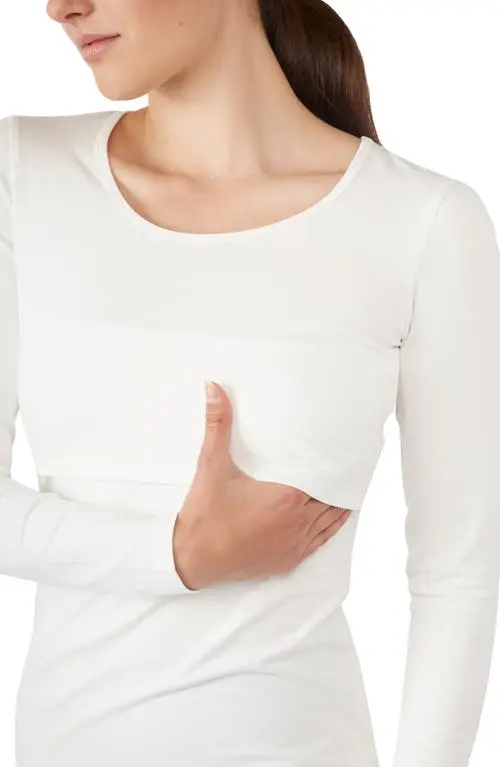 MODERN ETERNITY Long Sleeve Nursing Top - Egg Shell
