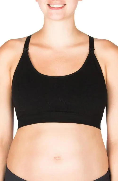 MODERN ETERNITY Seamless Yoga Nursing Bralette - Black