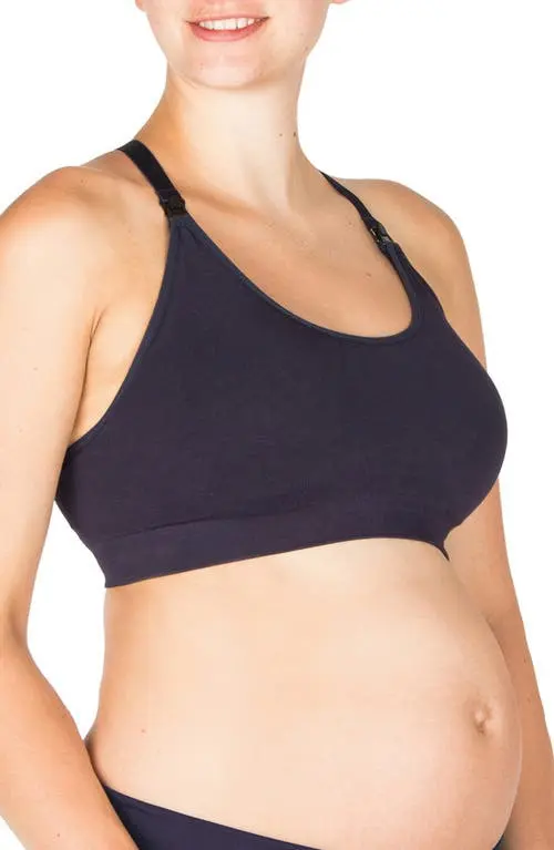 MODERN ETERNITY Seamless Yoga Nursing Bralette - Navy