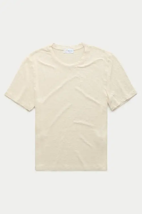 WOLF VS. GOAT (WVG) Short Sleeve Linen Crew Neck Tee - Panna